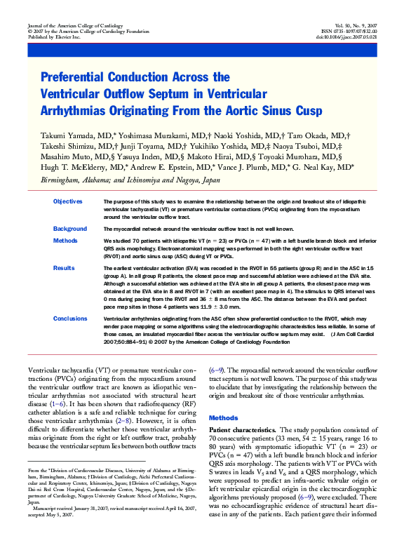 (PDF) Preferential Conduction Across the Ventricular Outflow Septum in ...
