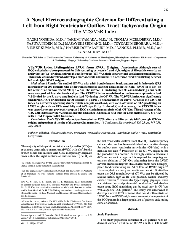 (PDF) A Novel Electrocardiographic Criterion for Differentiating a Left ...
