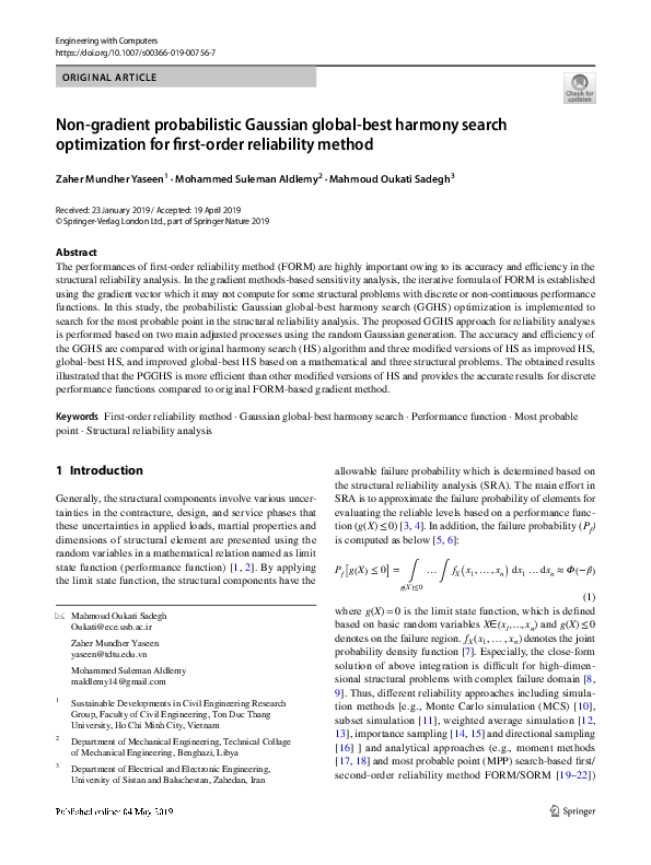 (PDF) Non-gradient probabilistic Gaussian global-best harmony search optimization for first ...