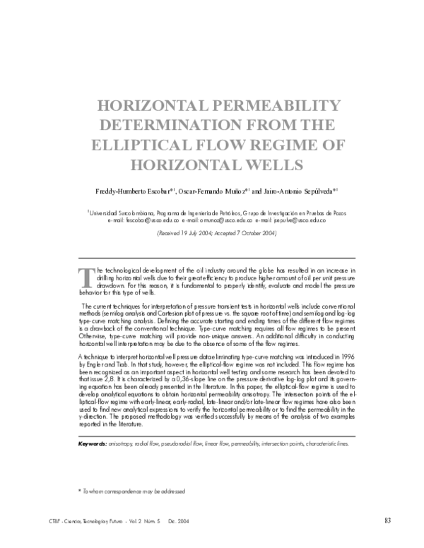 (PDF) 06/02043 Horizontal permeability determination from the ...