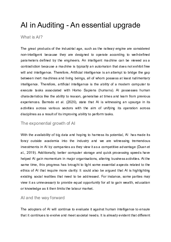 (PDF) AI in Auditing