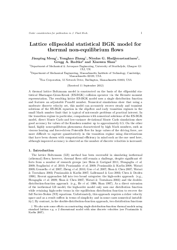 (PDF) Lattice ellipsoidal statistical BGK model for thermal non ...