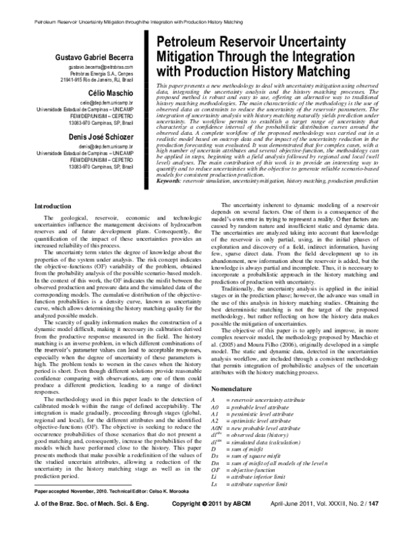 (PDF) Petroleum reservoir uncertainty mitigation through the integration with production history ...