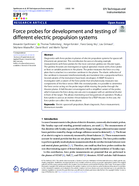 (PDF) Force probes for development and testing of different electric ...