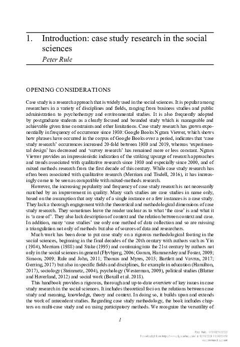 (PDF) Introduction: case study research in the social sciences