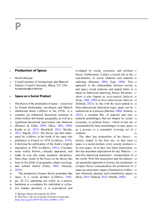 (PDF) Production of Space