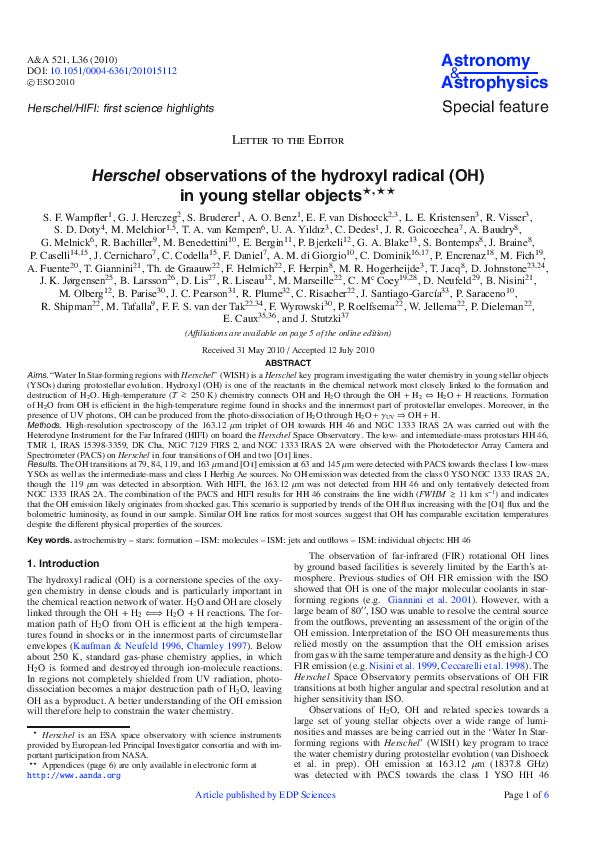 (PDF) Herschelobservations of the hydroxyl radical (OH) in young ...