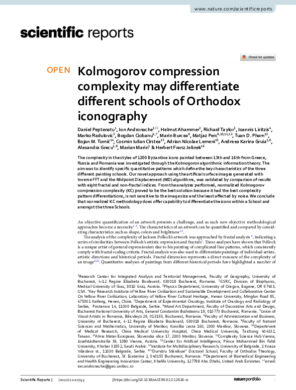 (PDF) Kolmogorov compression complexity may differentiate different schools of Orthodox iconography