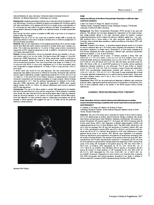 (PDF) P438Safety and efficacy of the Micra Transcatheter Pacemaker in ...