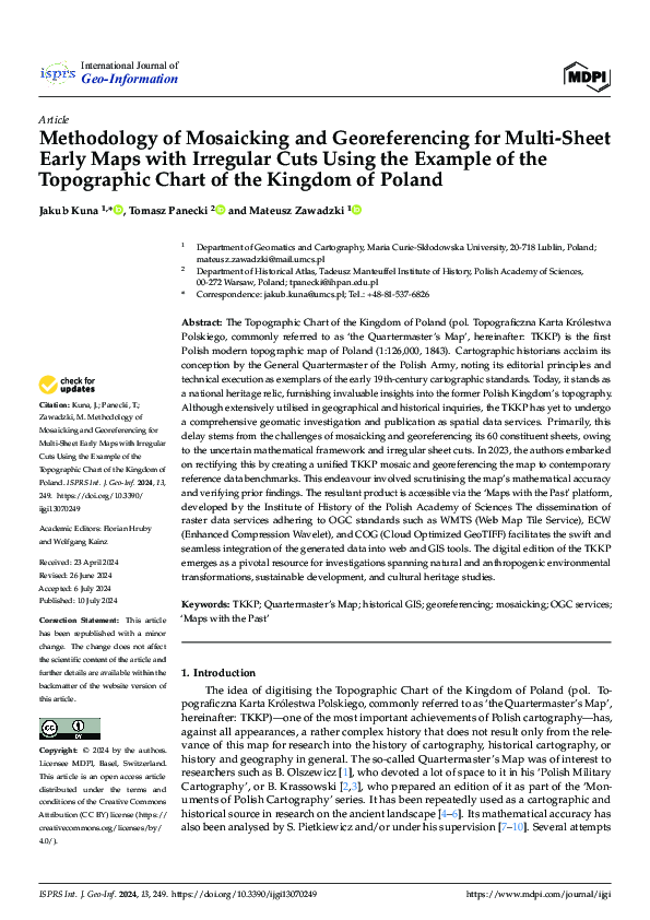 (PDF) Methodology of Mosaicking and Georeferencing for Multi-Sheet Early Maps with Irregular ...