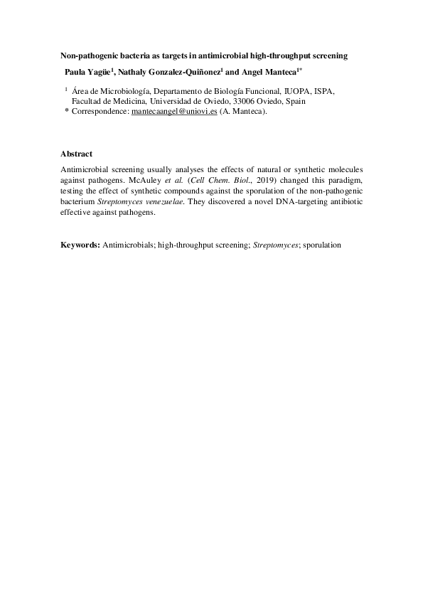 (PDF) Nonpathogenic Bacteria as Targets in Antimicrobial High ...