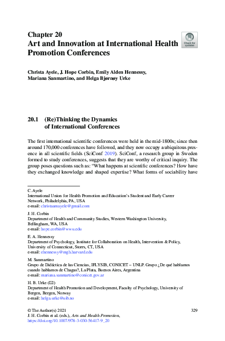 (PDF) Art and Innovation at International Health Promotion Conferences