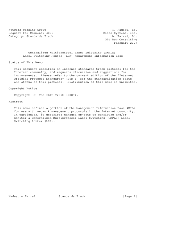 (PDF) Generalized Multiprotocol Label Switching (GMPLS) Label Switching ...