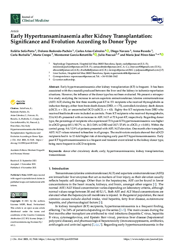 (PDF) Early Hypertransaminasemia after Kidney Transplantation ...