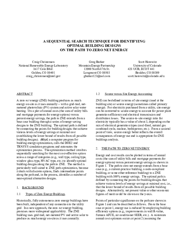(PDF) A Sequential Search Technique for Identifying Optimal Building ...