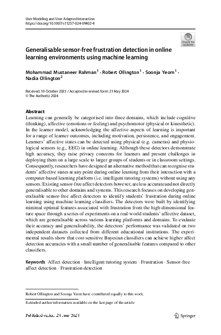 (PDF) Generalisable sensor-free frustration detection in online learning environments using ...