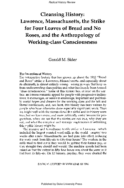(PDF) Cleansing History: Lawrence, Massachusetts, the Strike for Four ...