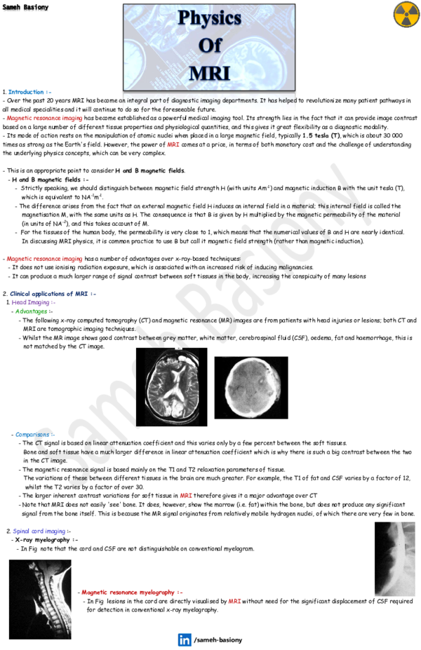 (PDF) Physics of Magnetic Resonance Imaging