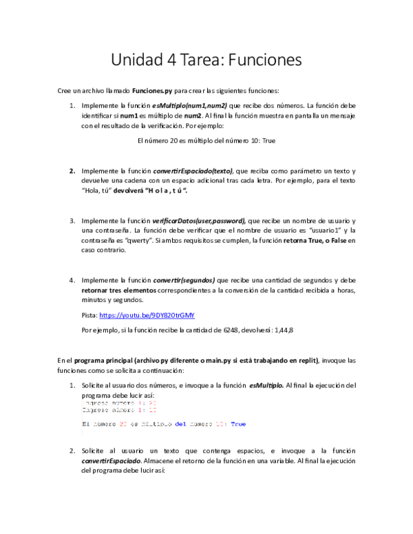 (PDF) Unidad 4 Tarea: Funciones