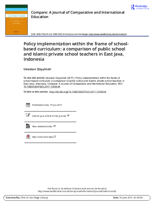 (PDF) Policy implementation within the frame of school-based curriculum ...