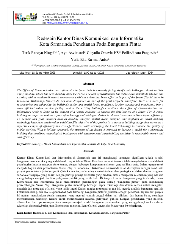 (PDF) Redesain Kantor Dinas Komunikasi Dan Informatika Kota Samarinda ...