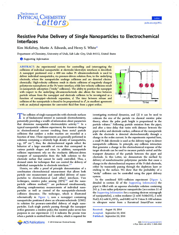 (PDF) Resistive Pulse Delivery of Single Nanoparticles to ...
