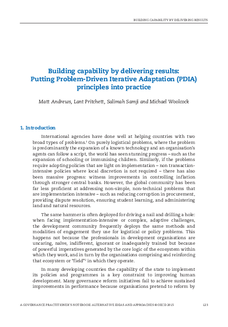 (PDF) Building capability by delivering results: Putting Problem-Driven ...