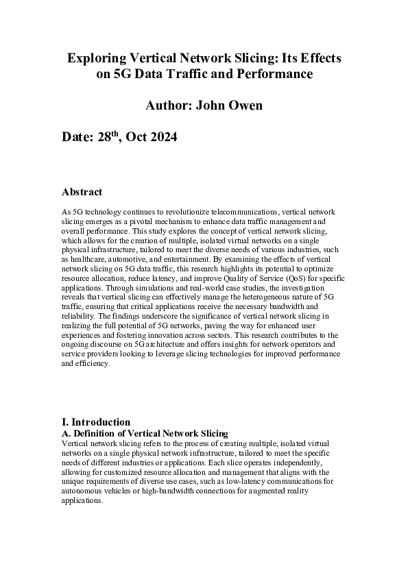 (PDF) Exploring Vertical Network Slicing: Its Effects on 5G Data ...
