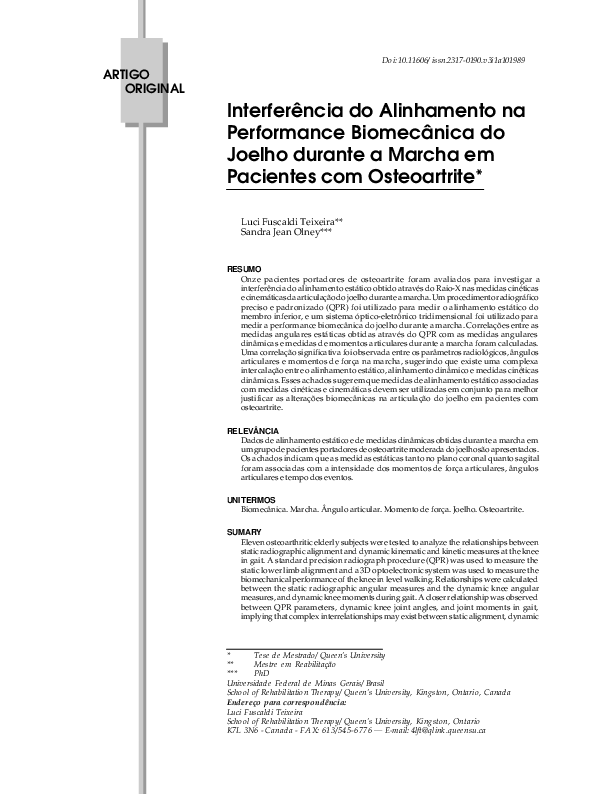 (PDF) Interferência do alinhamento na performance biomecânica do joelho ...