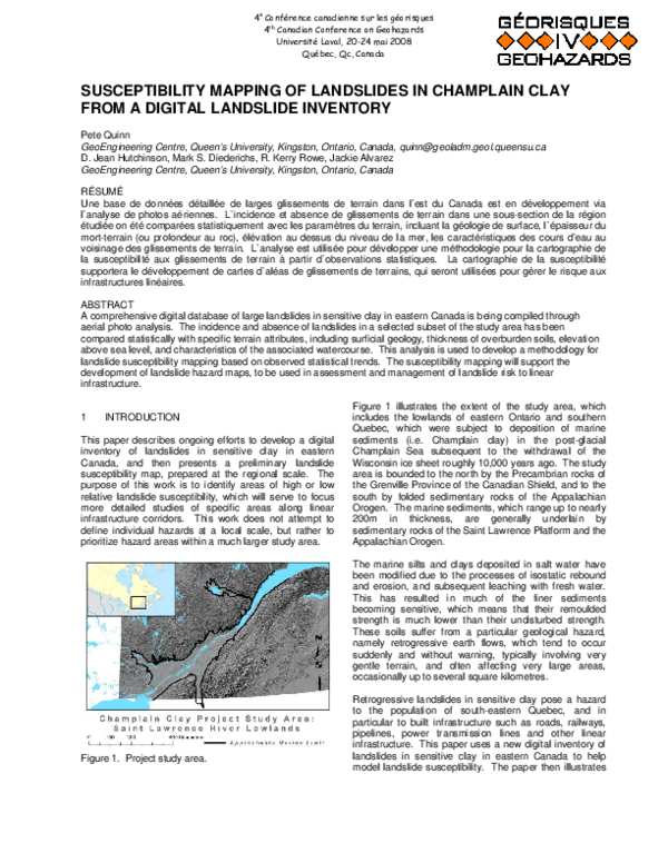 (PDF) Landslide Susceptibility Mapping in Champlain Clay
