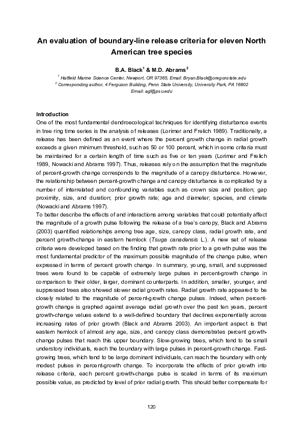 (PDF) An evaluation of boundary-line release criteria for eleven North ...