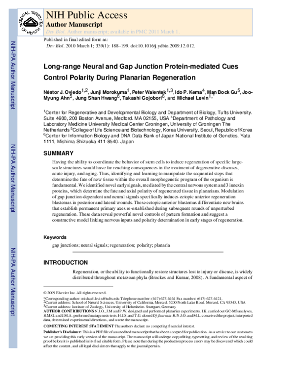 (PDF) Long-range neural and gap junction protein-mediated cues control ...