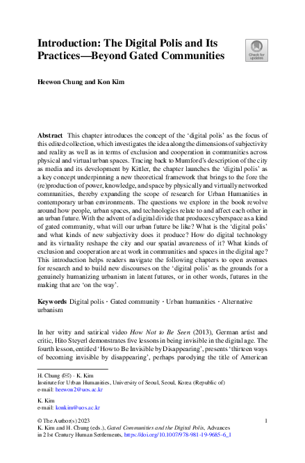 (PDF) Introduction: The Digital Polis and Its Practices—Beyond Gated Communities