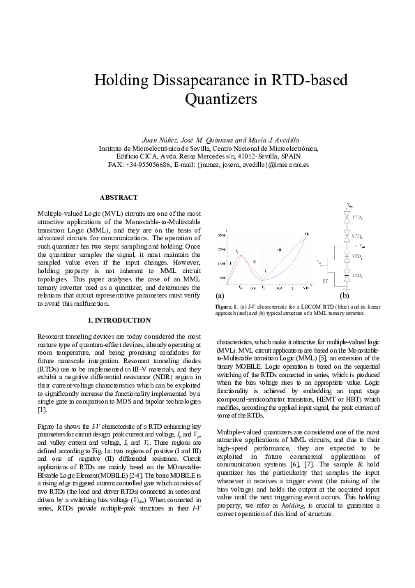 (PDF) Operation limits in RTD-based ternary quantizers