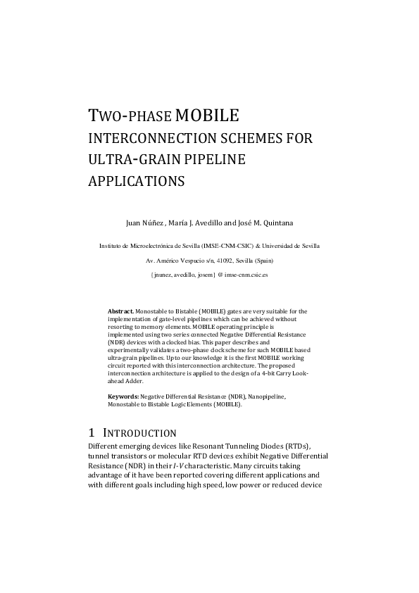 (PDF) Two-phase MOBILE interconnection schemes for ultra-grain pipeline applications