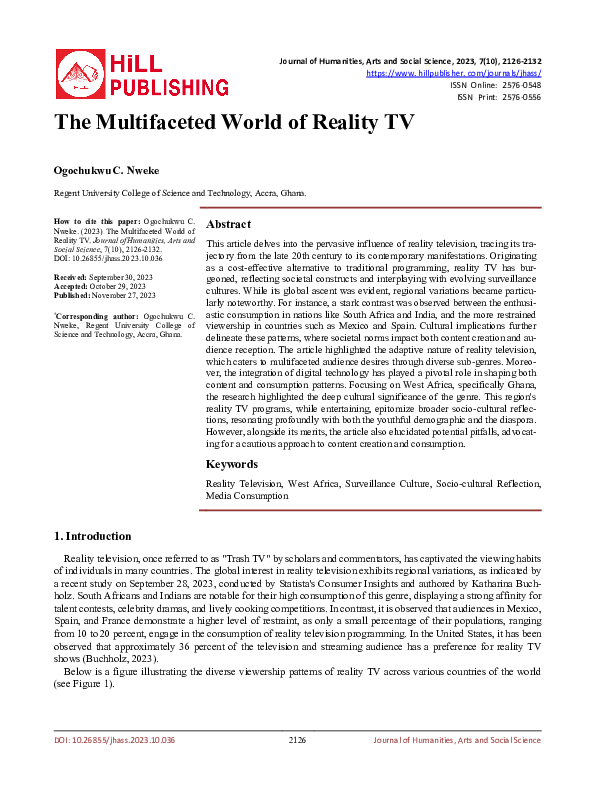 (PDF) The Multifaceted World of Reality TV