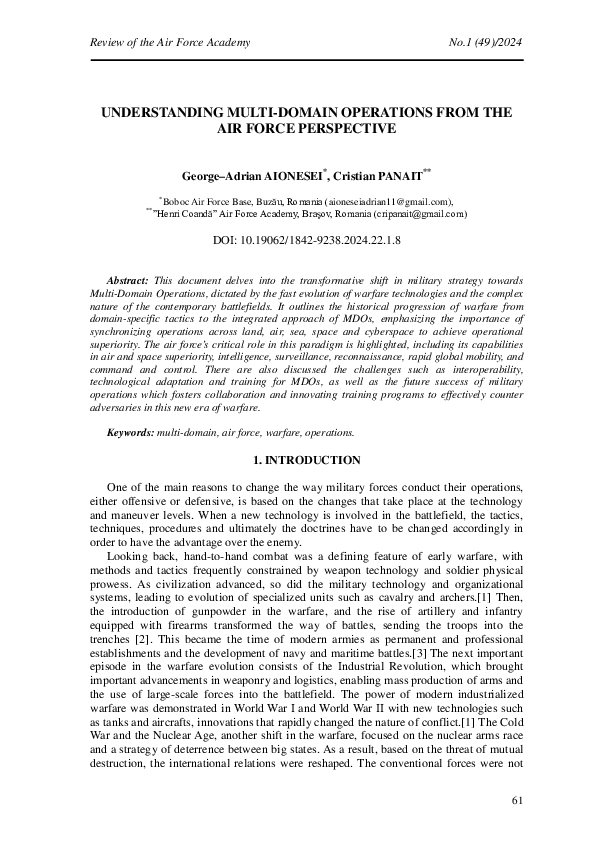 (PDF) Understanding Multi-Domain Operations from the Air Force Perspective