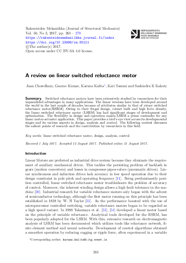 Pdf A Review On Linear Switched Reluctance Motor