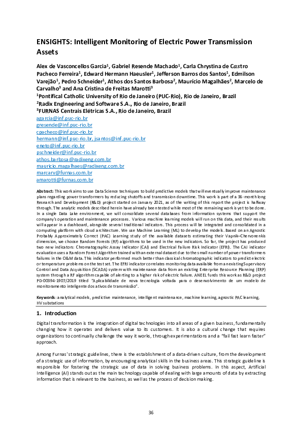 (PDF) ENSIGHTS: Intelligent Monitoring of Electric Power Transmission ...