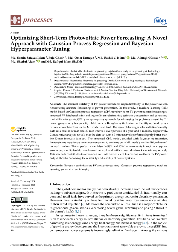 (PDF) Optimizing Short-Term Photovoltaic Power Forecasting: A Novel ...