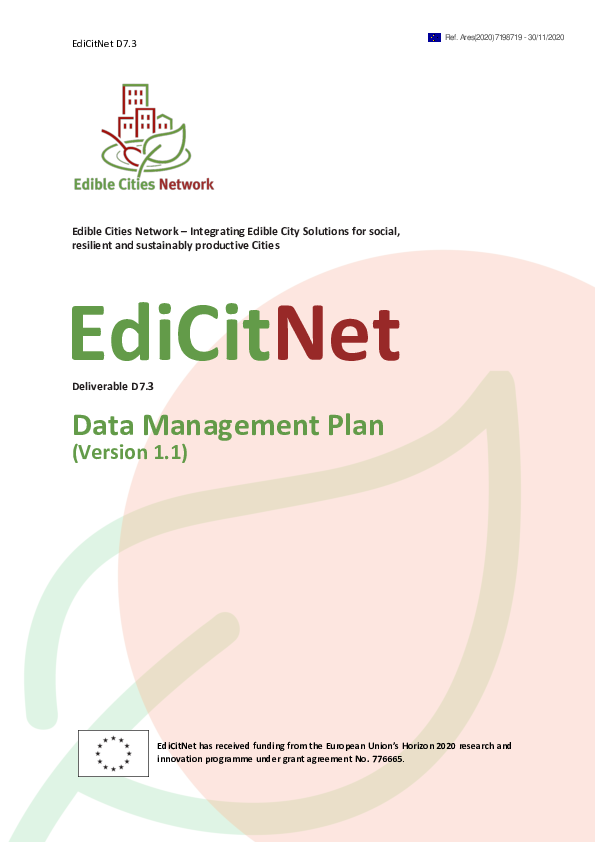 (PDF) Data Management Plan (Deliverable D7.3)