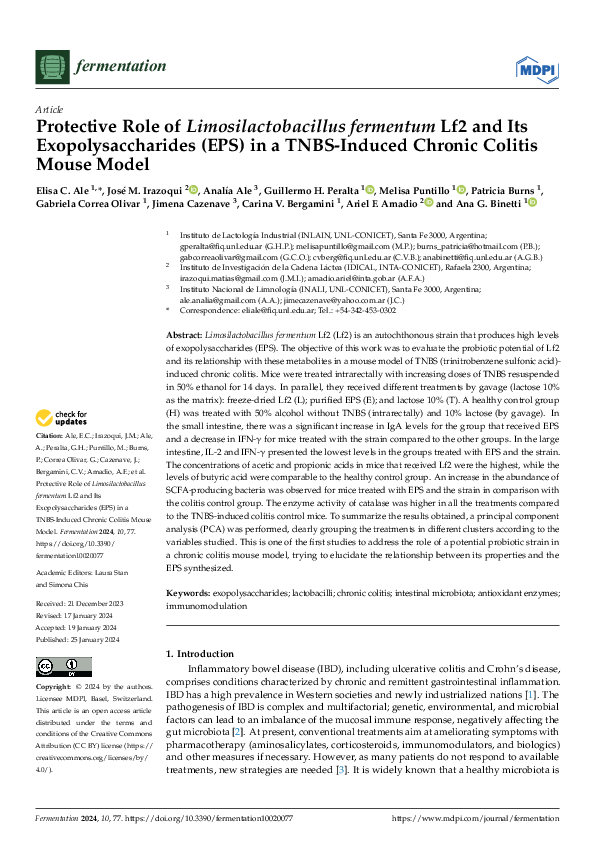 (PDF) Protective Role of Limosilactobacillus fermentum Lf2 and Its ...
