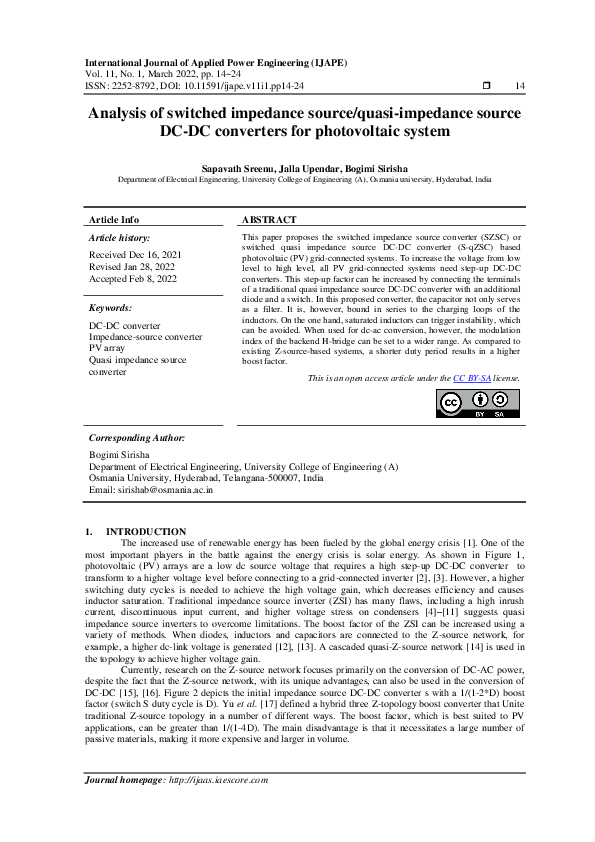 (PDF) Analysis of switched impedance source/quasi-impedance source DC-DC converters for ...