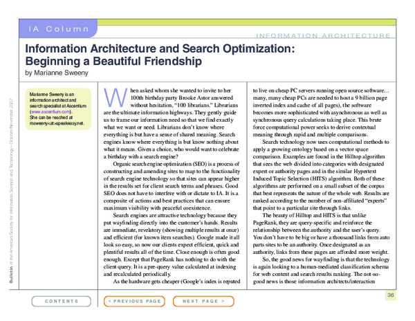 (PDF) IA column: Information architecture and search optimization ...