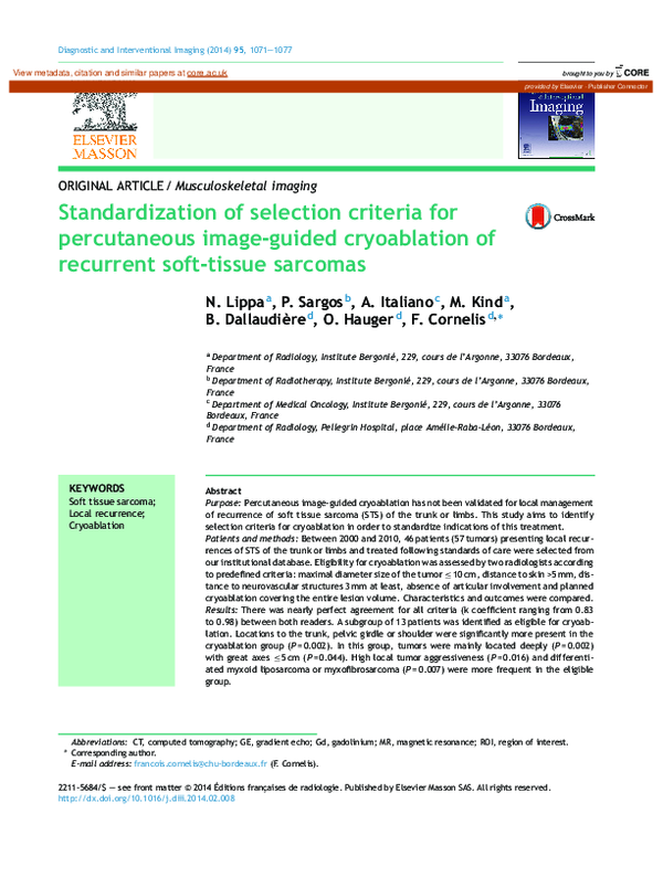 (PDF) Standardization of selection criteria for percutaneous image ...