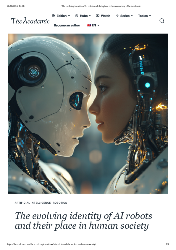 (PDF) The evolving identity of AI robots and their place in human ...