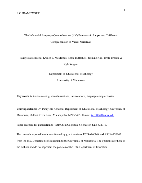 (PDF) The Inferential Language Comprehension (iLC) Framework ...