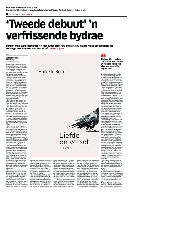 (PDF) Resensie: André le Roux – Liefde en verset