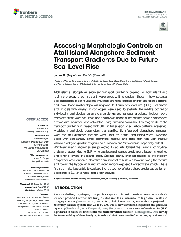 (PDF) Assessing Morphologic Controls on Atoll Island Alongshore ...