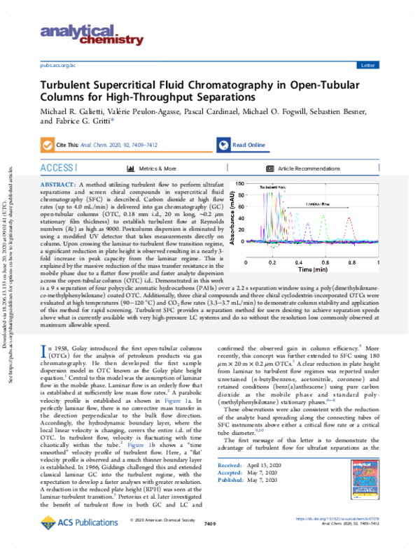 (PDF) Turbulent Supercritical Fluid Chromatography in Open-Tubular ...